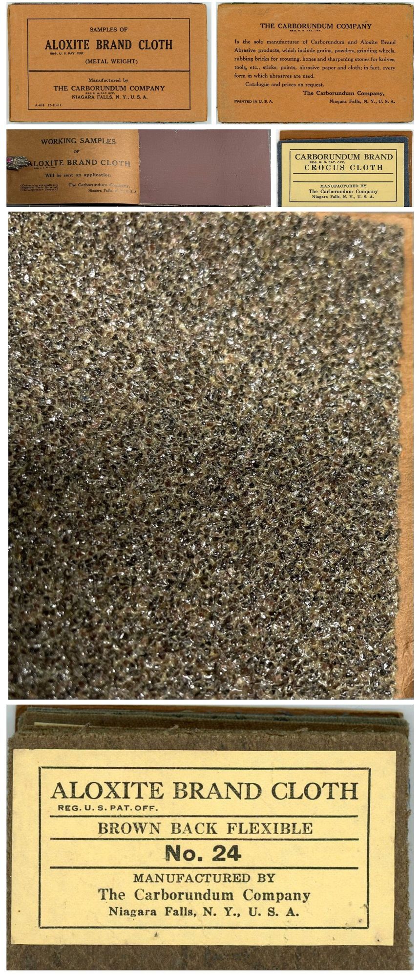 Swatch Sample Book - Working Samples of Aloxite Brand Cloth Metal Weight